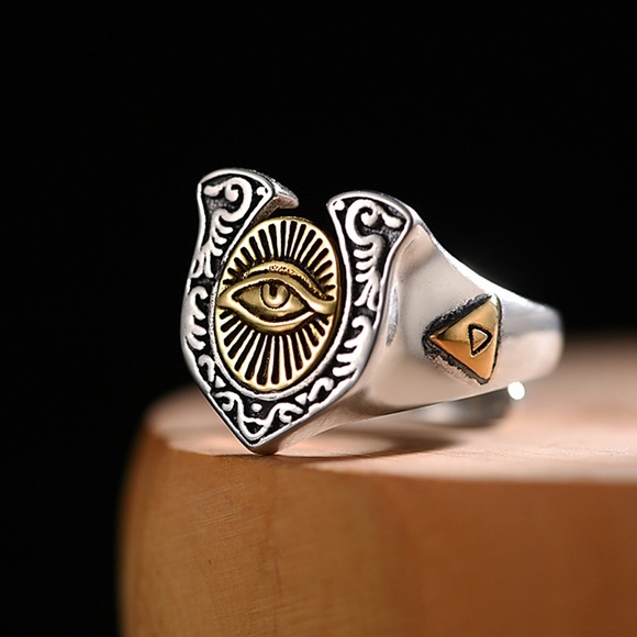 Accessories | 925 Silver Plated Adjustable Eye Of God Ring For Men ...